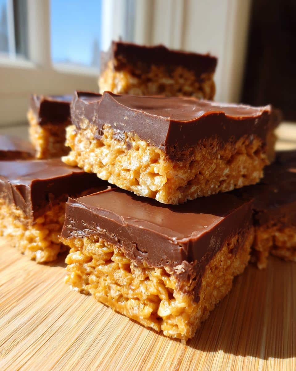 Chocolate Peanut Butter Rice Krispie Bars in 15 Sweet Minutes