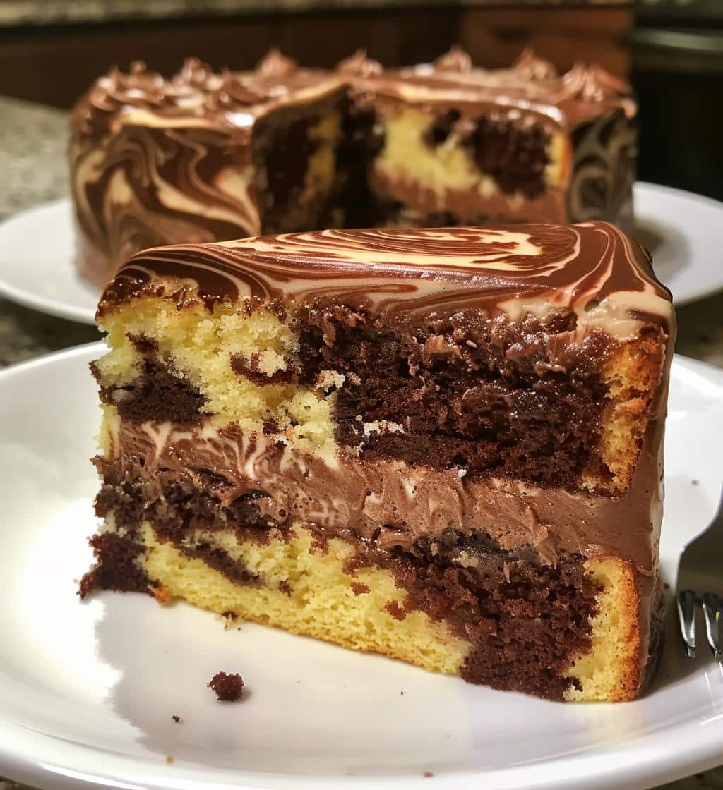 Perfect Marble Cake with Chocolate Buttercream Blissful Delight